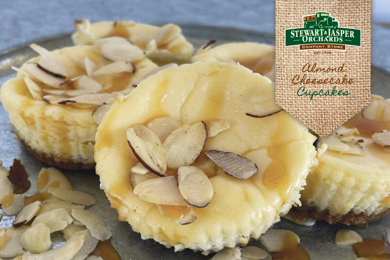 Almond Cheesecake Cupcakes - Stewart and Jasper Orchards